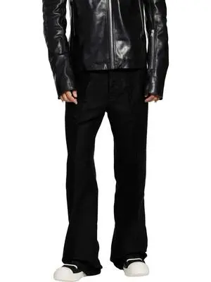 Rick Owens Tower Geth Jeans In Ramie Moleskin - Black