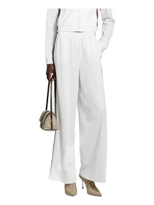 Gucci Cotton Rib Jersey Sweatpants With Web Stripes - White
