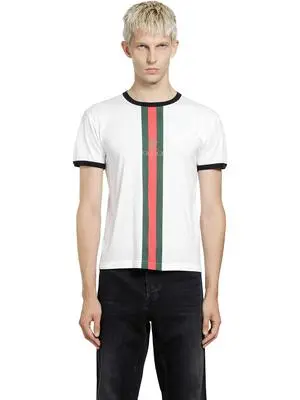 Gucci Web And Crest T-shirt - White