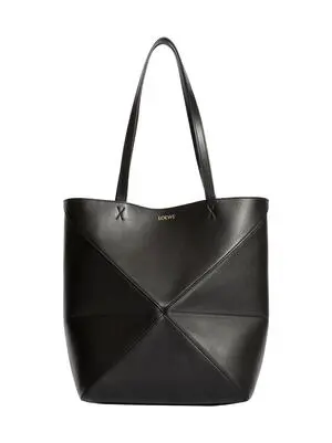LOEWE LOEWE Medium Puzzle Fold Tote In Shiny Calfskin