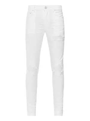 Amiri Belt-loop Jeans With Distressed Detailing - White