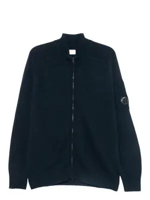 C.P. COMPANY Lens-detail Zip-up Cardigan - Navy Blue