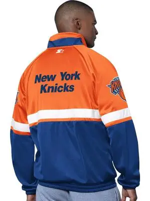 STARTER New York Knicks Tricot Track Raglan Full-zip Jacket - Blue