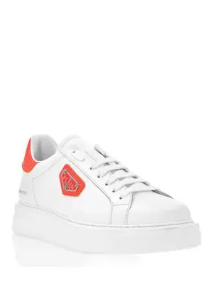 Philipp Plein Titan Plein Low-top Sneakers - White/orangefluo