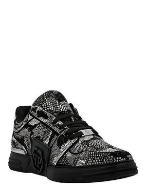 Philipp Plein Crystal Royal Street Suede Low-top Sneakers - Black