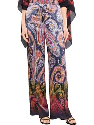 Etro Printed Paisley Wide-leg Trousers - Printed Blue