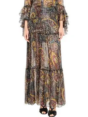 Etro Tiered Paisley Maxi Skirt - Printed Black