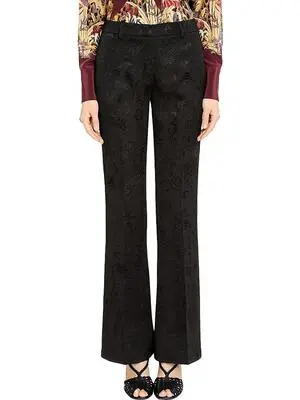 Etro Floral Jacquard Bootcut Trousers - Black