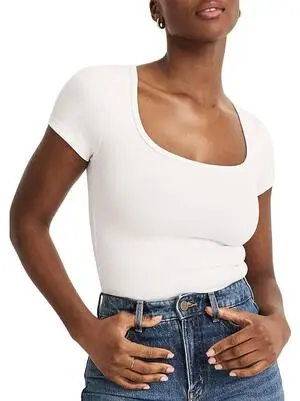 KNIX Knix Sculpt Ribbed Scoop Neck Tee