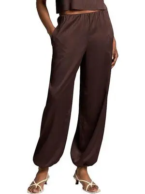 Vince Mid Rise Plisse Drawcord Hem Pants - Iron