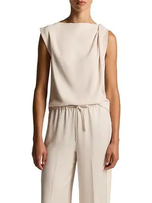 Vince Draped Shoulder Sleeveless Top - Blush Cloud