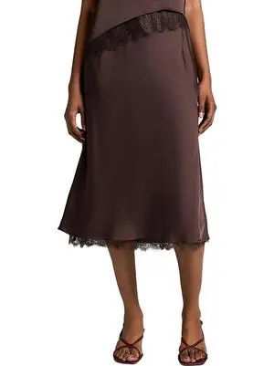 Vince Lace Trim Slip Skirt - Iron