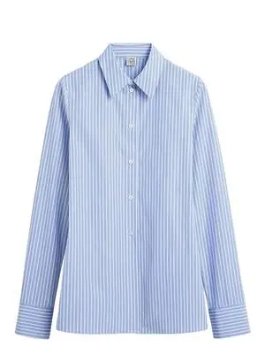 TOTEME Striped Cotton Shirt - Blue/white