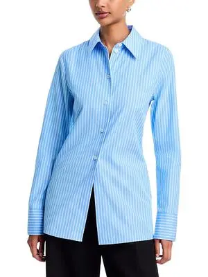 TOTEME Striped Poplin Shirt - Blue/white