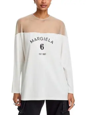 MAISON MARGIELA Mannequin Print Jersey Top - Off White