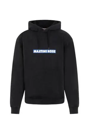 Martine Rose Cotton Hoodie With Logo Detail - Black