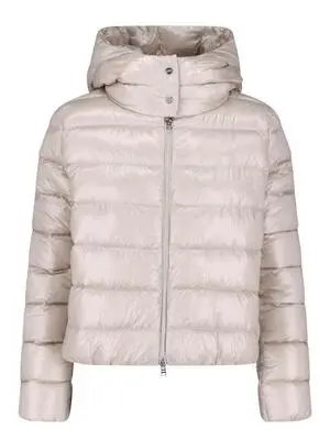 Herno Lightweight Quilted Down Jacket With Hood - Cream