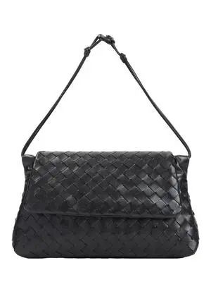 Bottega Veneta Mini Giorno Woven Leather Clutch - Black