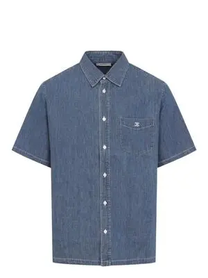 Celine Cotton Bowling Shirt - Blue