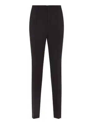 Celine Wool Blend Straight Leg Trousers - Brown