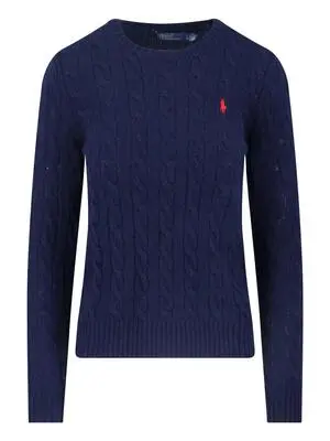 Polo Ralph Lauren Wool & Cashmere Cable Knit Crewneck Sweater - Blue