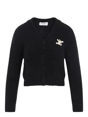 Celine Cashmere And Silk Blend Cardigan With Embellishment - Black