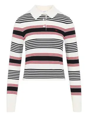 CELINE CELINE Striped Cotton Polo Sweater