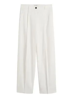 TOTÊME TOTEME Pleated Cotton Relaxed Leg Trousers