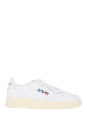 AUTRY Leather Lace-up Sneakers With Rubber Outsole - White