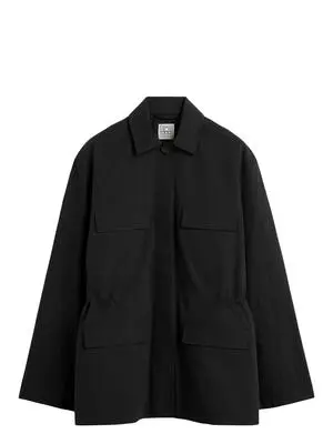 TOTEME TOTEME Organic Cotton Multi-Pocket Drawstring Waist Jacket Black