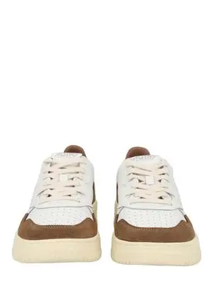 AUTRY Leather And Suede Lace-up Sneakers - Multicolour