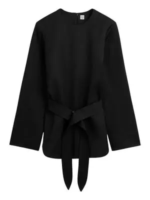TOTEME TOTEME Viscose Satin Tunic With Belt Black