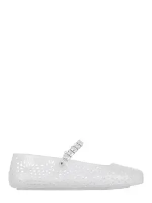 JIMMY CHOO JIMMY CHOO Jelly Crystal-Embellished Flat Sandals Silver