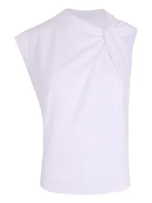 Isabel Marant Étoile Knot Detail Cotton T-shirt - White