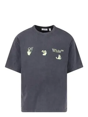 Off-White Graphic Cotton T-shirt - Black