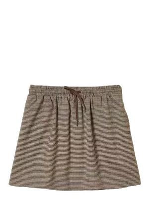 TWINSET Houndstooth Pleated Mini Skirt - Oak