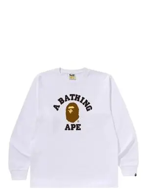 A BATHING APE College Long-sleeve T-shirt - White