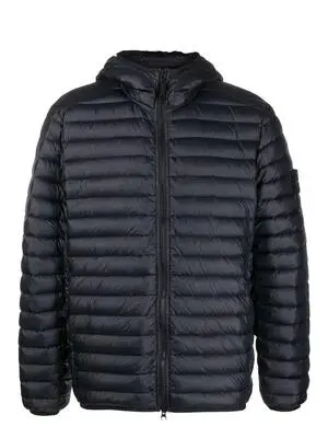 Stone Island Hooded Down Jacket - Black