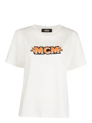 Mcm Flame Logo T-shirt - White