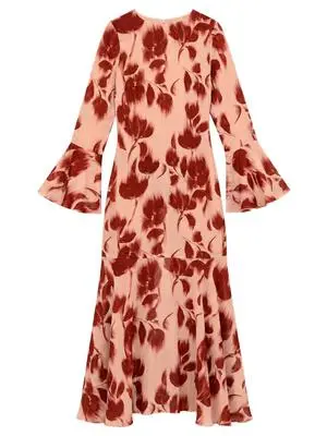 Carmen Says Jester Flower Print Midi Dress - Red