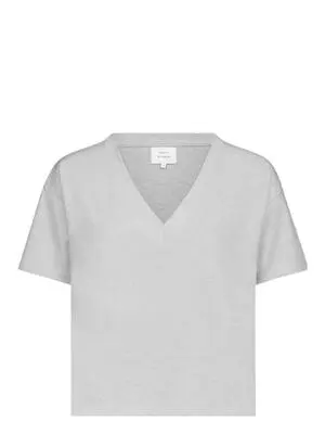 LOULOU DE SAISON LouLou De Saison V-Neck Cropped T-Shirt