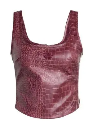 ADIDAS ORIGINALS Embossed Crocodile-effect Top - Maroon