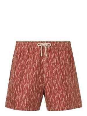 Canali Wheat Ear Pattern Swim Trunks - Brown