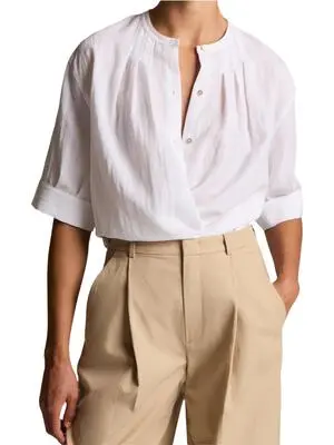 Vince A-line Pleated Button-down Shirt - Multicolor