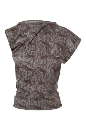 VIVIENNE WESTWOOD Vivienne Westwood Hebo Top With Rocking Horse Print Red
