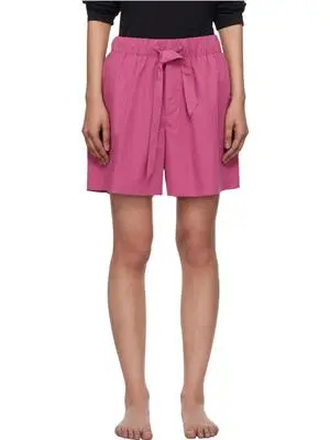 TEKLA Drawstring Pyjama Shorts - Purple