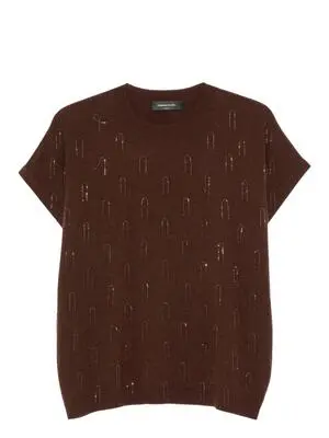 Fabiana Filippi Embellished Short-sleeve Sweater - Brown