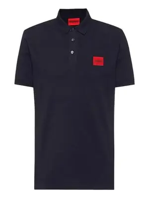 Hugo Boss Hugo Logo Patch Short-sleeved Polo Shirt - Black