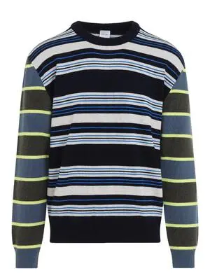 Paul Smith Multicolor Striped Crewneck Sweater - Blue
