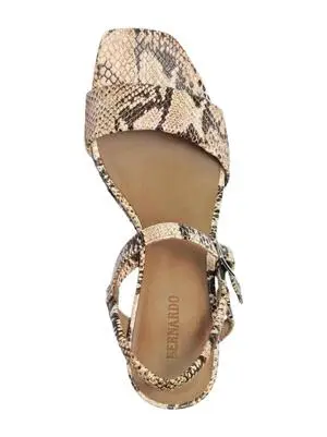 Bernardo Snakeskin Effect Platform Sandals - Neutrals